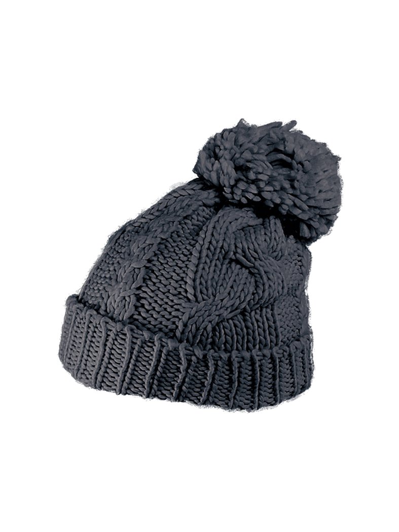 Slouch Long Winter Strickmütze grau